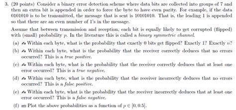 Points Consider A Binary Error Detection Chegg