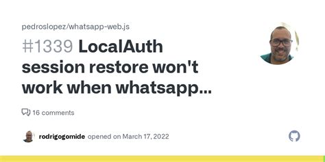Localauth Session Restore Wont Work When Whatsapp Page Shows Whatsapp