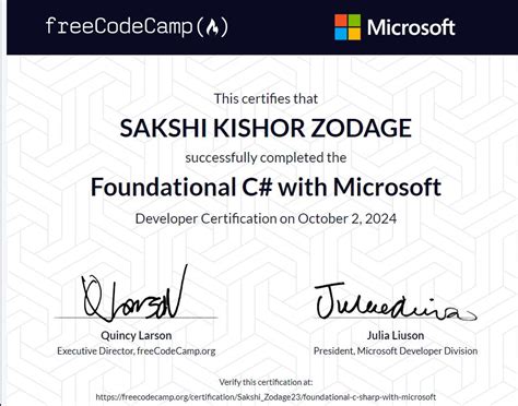 Sakshi Zodage On Linkedin Csharp Microsoft Freecodecamp