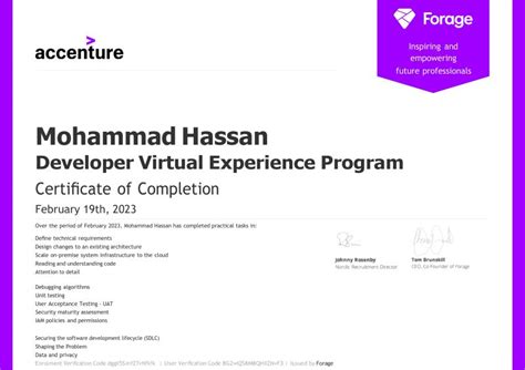Hassan Mohammad On Linkedin Accenture Accenturecareers Accentureindia Forage Developer…