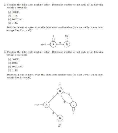 Solved Uestion Examples Of Finite State Machines Chegg