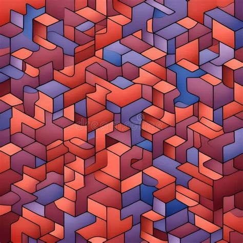 Seamless Pattern With Abstract 3d Cubes Vector Illustration Stock