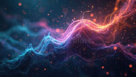 Vibrant Abstract Generative Ai Thought Process Colorful Neural Network Nodes Connect In Dark