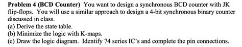 Solved Problem BCD Counter You Want To Design A Chegg