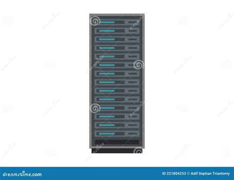 Server Rack Simple Flat Illustration Stock Vector Illustration Of Communication Isolated