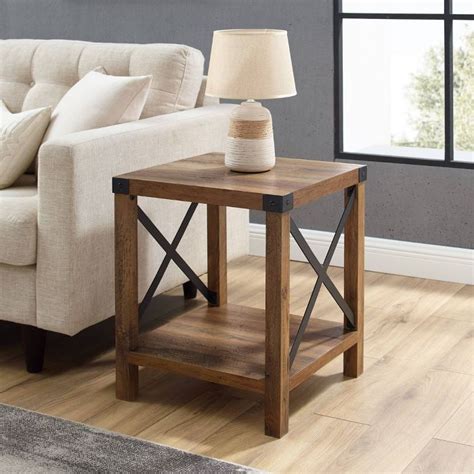Sophie Rustic Industrial X Frame Side Table Saracina Home Rustic Side Table Saracina Home