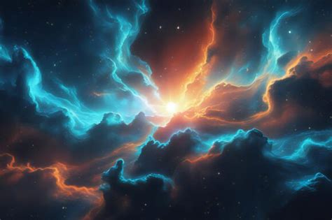 A Blue And Orange Clouds Background Graphic By Artnest · Creative Fabrica