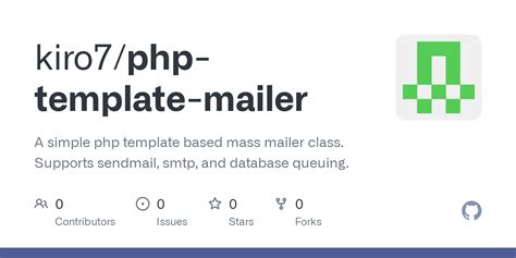 Github Kiro7php Template Mailer A Simple Php Template Based Mass
