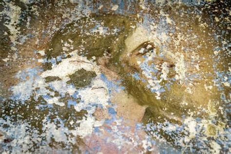 Frescoes On The Walls Of An Abandoned Temple Jesus Christ Stock Image