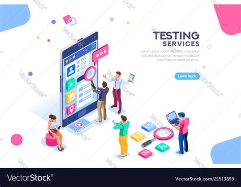 software testing services banner royalty free vector image