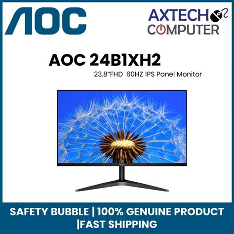 AOC 24B1XH2 23 8 FHD IPS Slim Monitor Black HDMI VGA 3 Yrs Wrty Shopee Malaysia