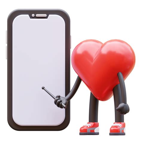 Love Character Presenting Blank Smartphone Screen 36607654 PNG