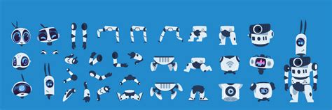 Robot Creation Kit Cartoon Character Constructor Vector Image