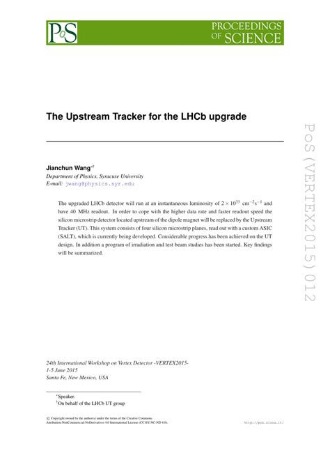 Pdf Lhcb Upstream Tracker Upgrade