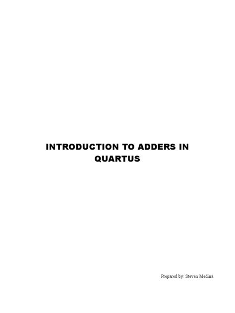 tutorial quartus ii adder pdf hardware description language vhdl