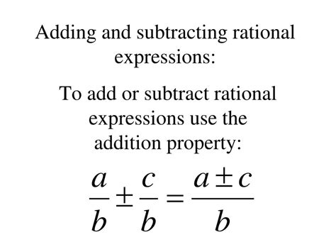 PPT Adding And Subtracting Rational Expressions PowerPoint Presentation ID