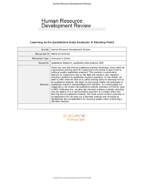 pdf learning to do qualitative data analysis a starting point