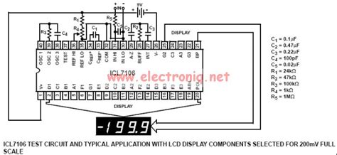 ICL7106 and ICL7106 based digital voltmeter circuit | Electronic ...