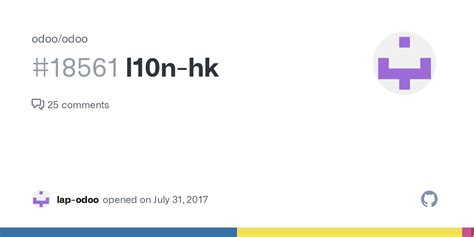 L10n Hk · Issue 18561 · Odooodoo · Github