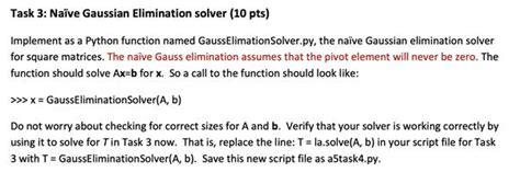 solved task 3 naïve gaussian elimination solver 10 pts implement
