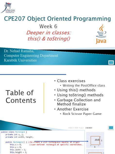Cpe207 Object Oriented Programming Week 6 Pdf Constructor Object