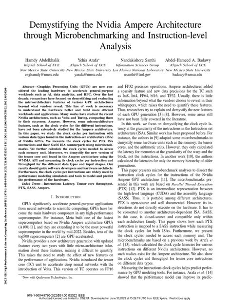 Demystifying The Nvidia Ampere Architecture Through Microbenchmarking And Instruction Level