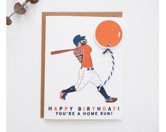Astros Happy Birthday Card Etsy