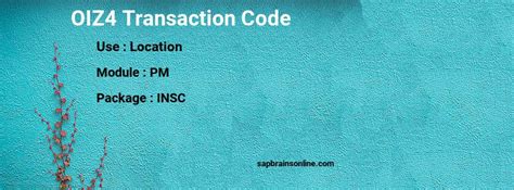 OIZ SAP Tcode For Location OIZ SAP Tcode For Location