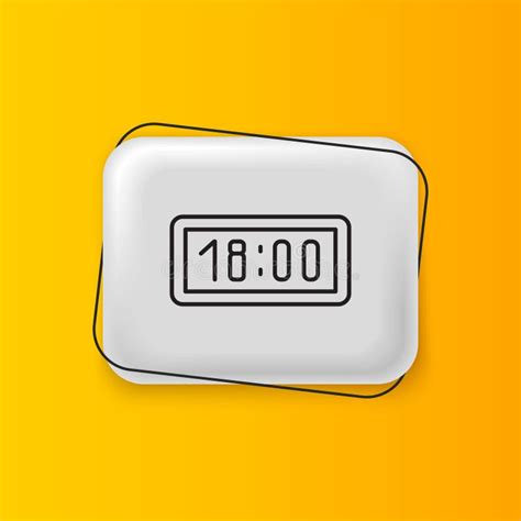 Black Digital Alarm Clock Icon Isolated On Yellow Background