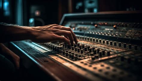 premium ai image sound engineer adjusting equipment in recording