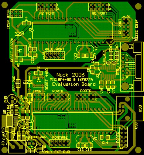 Pic 18f4550 Usb 16f877a Io Rs232 Eval Board