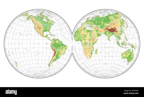 Highly Detailed Physical World Map In Globe Shape Of Earth Nicolosi