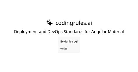 Deployment And Devops Standards For Angular Material Coding Rules