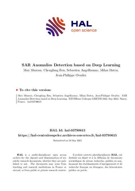 Pdf Sar Anomalies Detection Based On Deep Learning