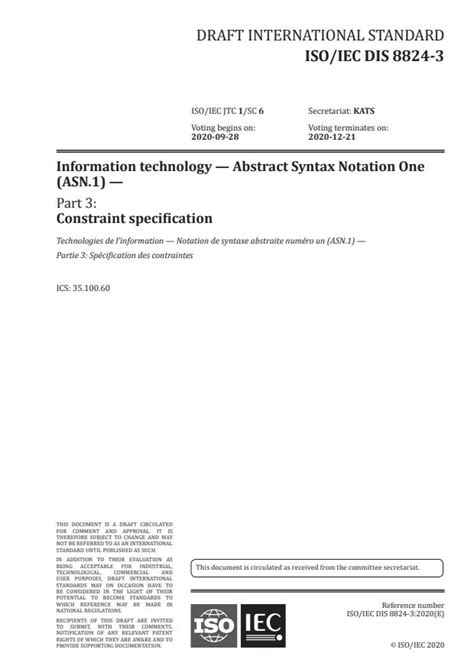 ISO IEC DIS Information Technology Abstract Syntax Notation One ASN
