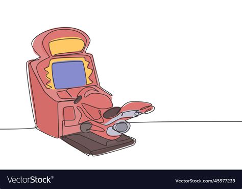 One Continuous Line Drawing Of Retro Old Classic Vector Image