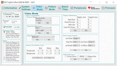 Dlplcr6500evm Unable To Switch To Pattern Mode Error Invalid Controller Dmd Dlp Products
