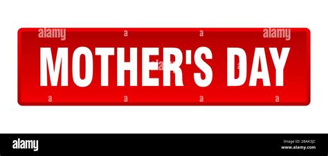 Mothers Day Button Mothers Day Square Red Push Button Stock Vector