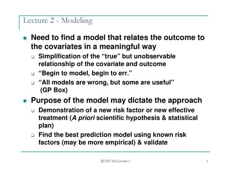 Modeling Categorical Data Analysis In Epidemiology Notes Biost
