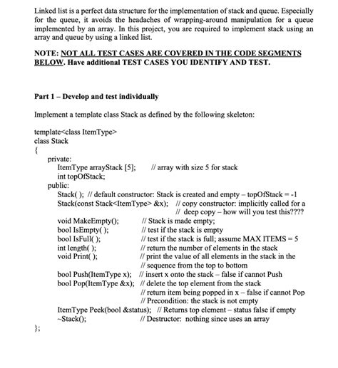 Solved Linked List Is A Perfect Data Structure For The
