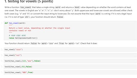 Solved Testing For Vowels Points Write A Function Chegg