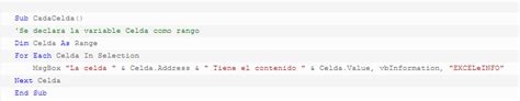 Macros Uso De For Each Next En Vba Excel