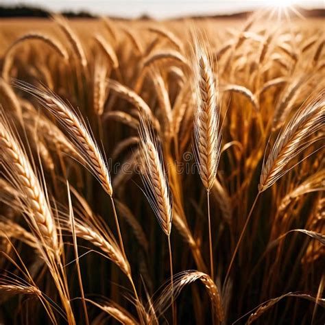 Barley Grain Plant Ready For Harvest In Farm Field Stock Illustration