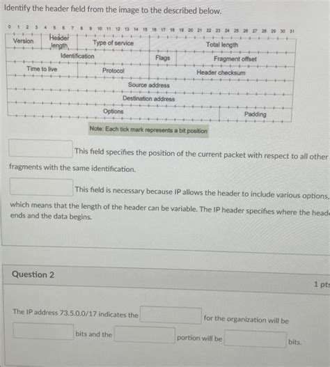 Solved Identify The Header Field From The Image To The Chegg Com