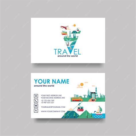 Premium Vector Three Business Cards With The Words Travel Travel On Them