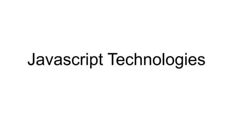 introduction to javascript technologies pdf