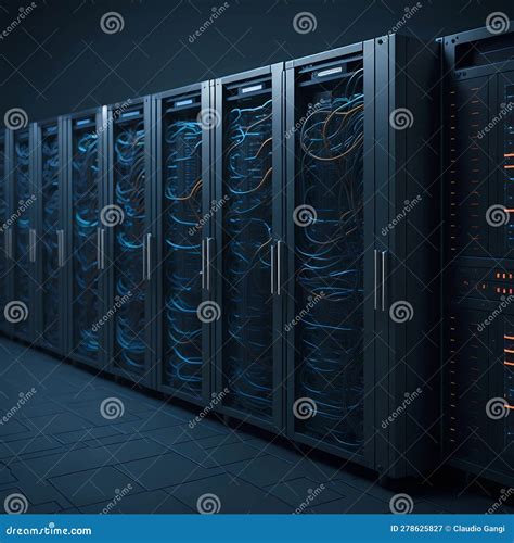 Servers In A Server Room Big Data Concept Stock Illustration Illustration Of Database
