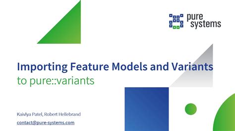 Importing Feature Models And Variants To Pure Variants Youtube