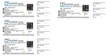 Dailymed Oxycodone Hydrochloride Tablet