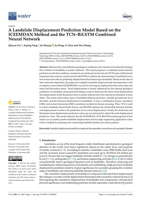 pdf a landslide displacement prediction model based on the iceemdan